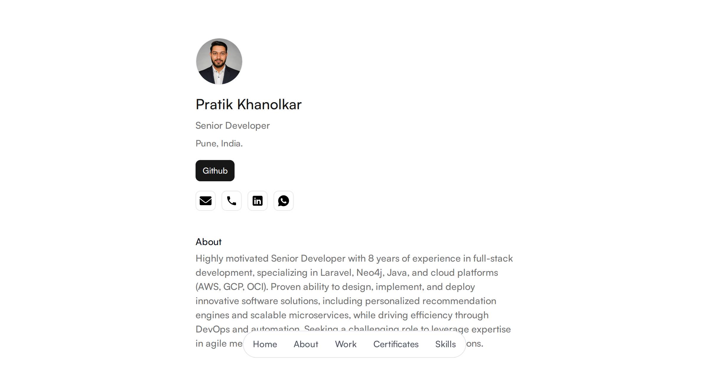 Pratik Khanolkar - Senior Developer - Senior Developer