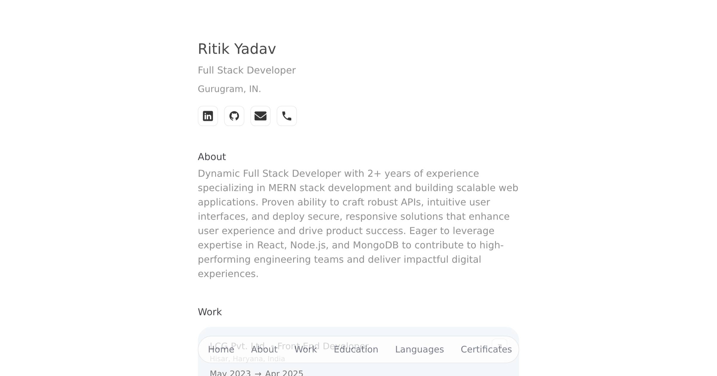 Ritik Yadav - Full Stack Developer - Full Stack Developer
