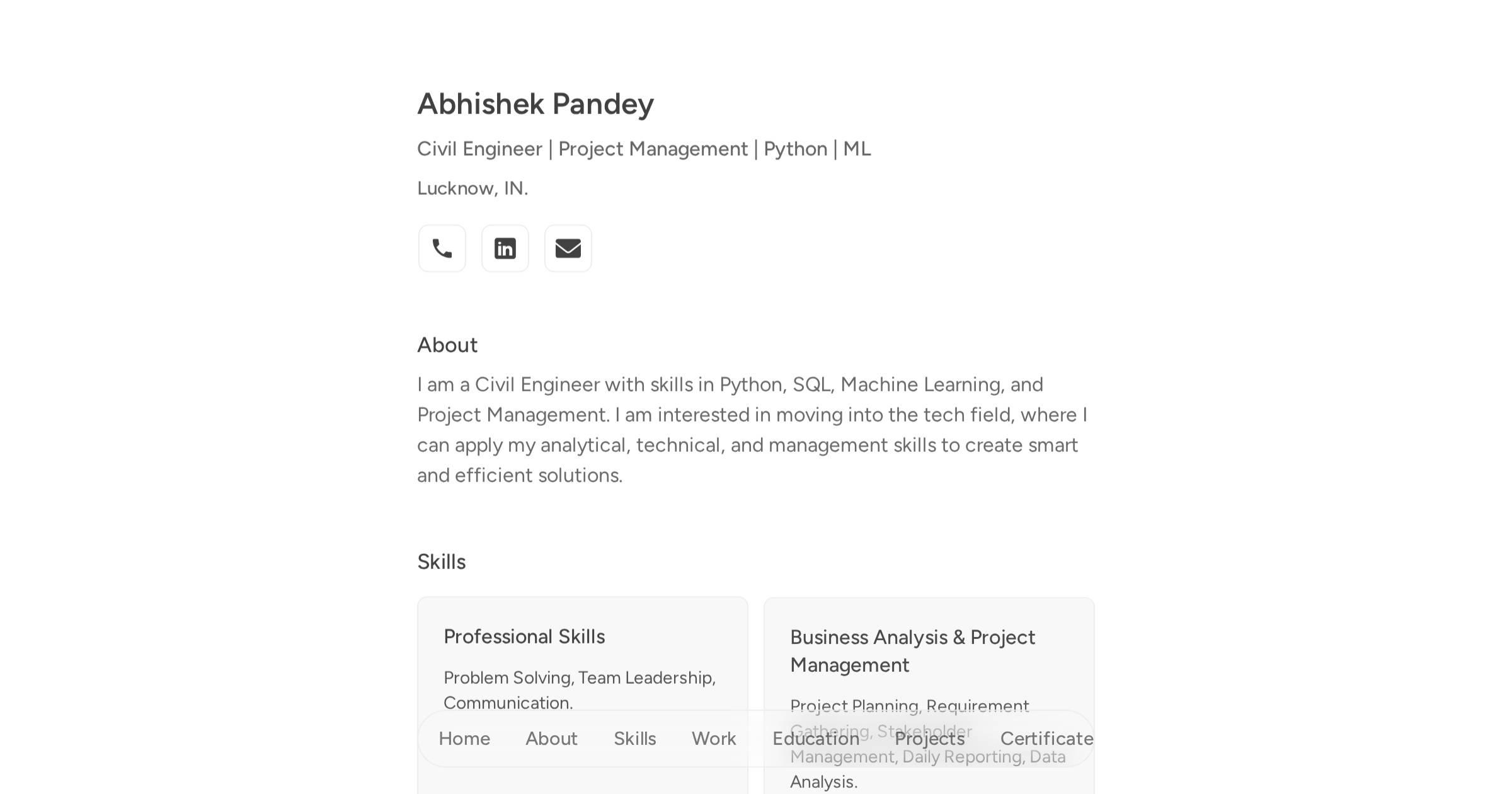 Abhishek Pandey - Civil Engineer | Python | Project Management | SQL - Civil Engineer | Project ...