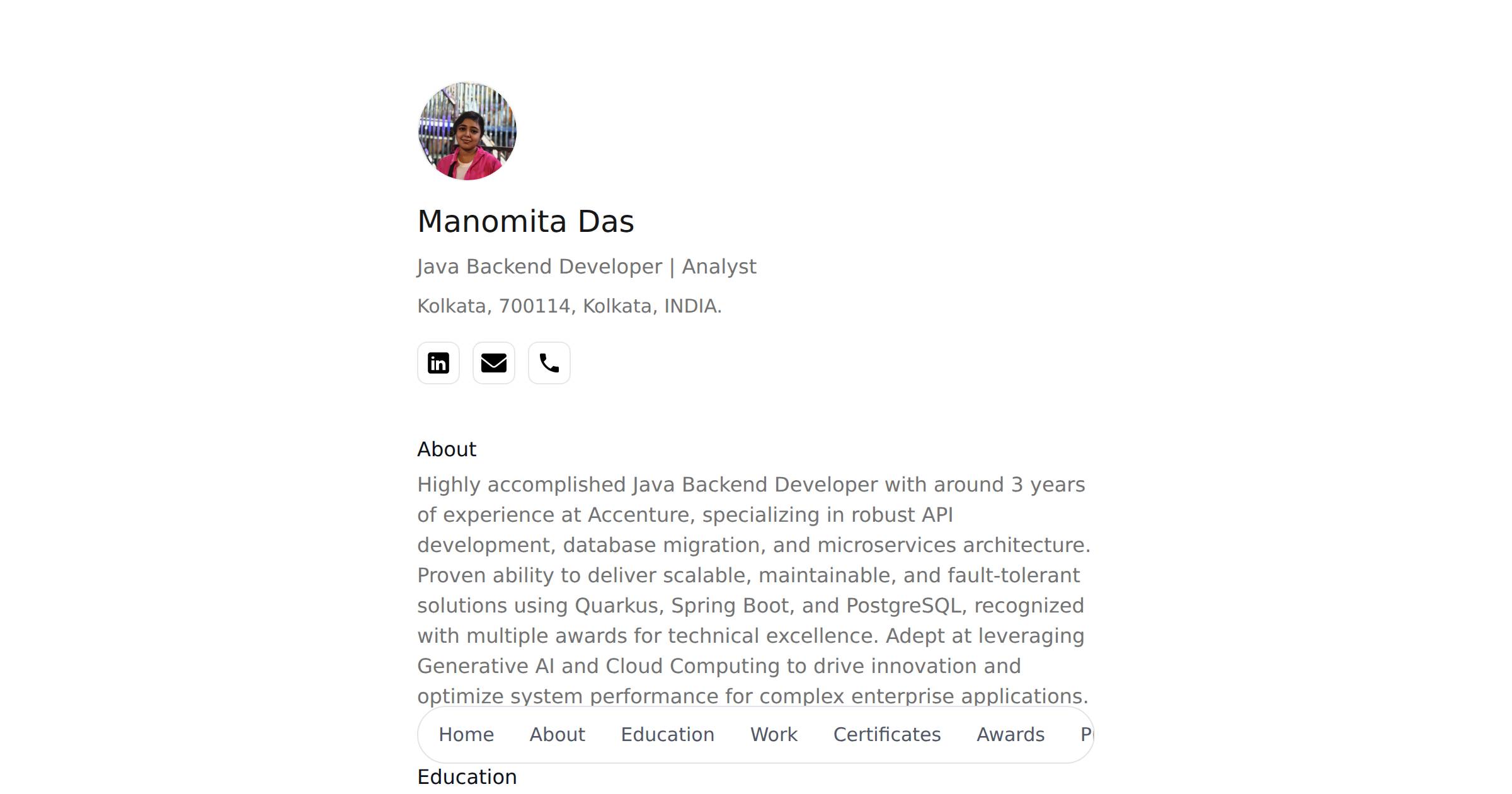 Manomita Das - Java Backend Developer | Analyst - Serving Notice|LWD OCT 4|Java Backend ...