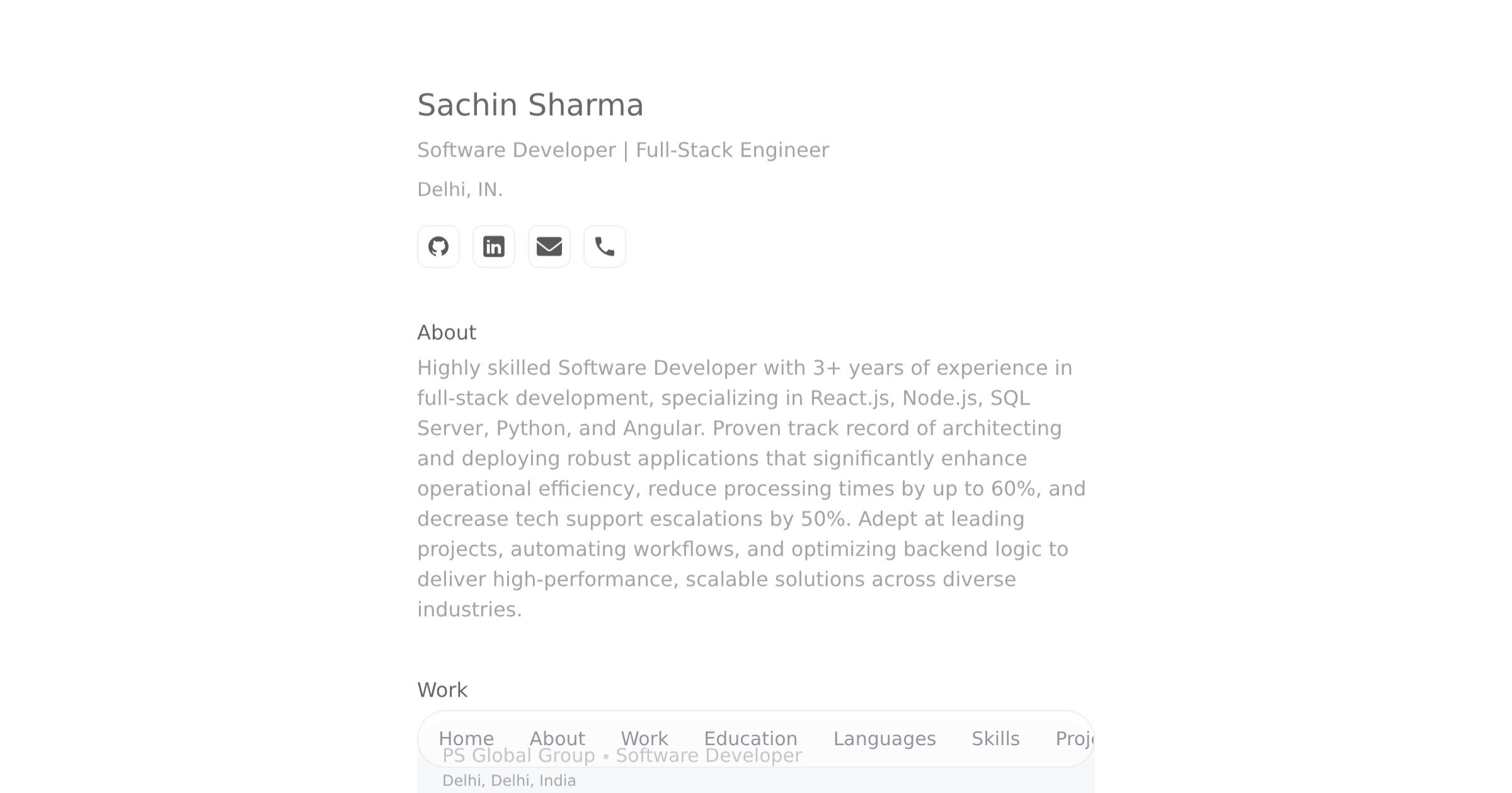 Sachin Sharma - Software Developer | Full-stack Engineer - Software Developer | Full-Stack Engineer