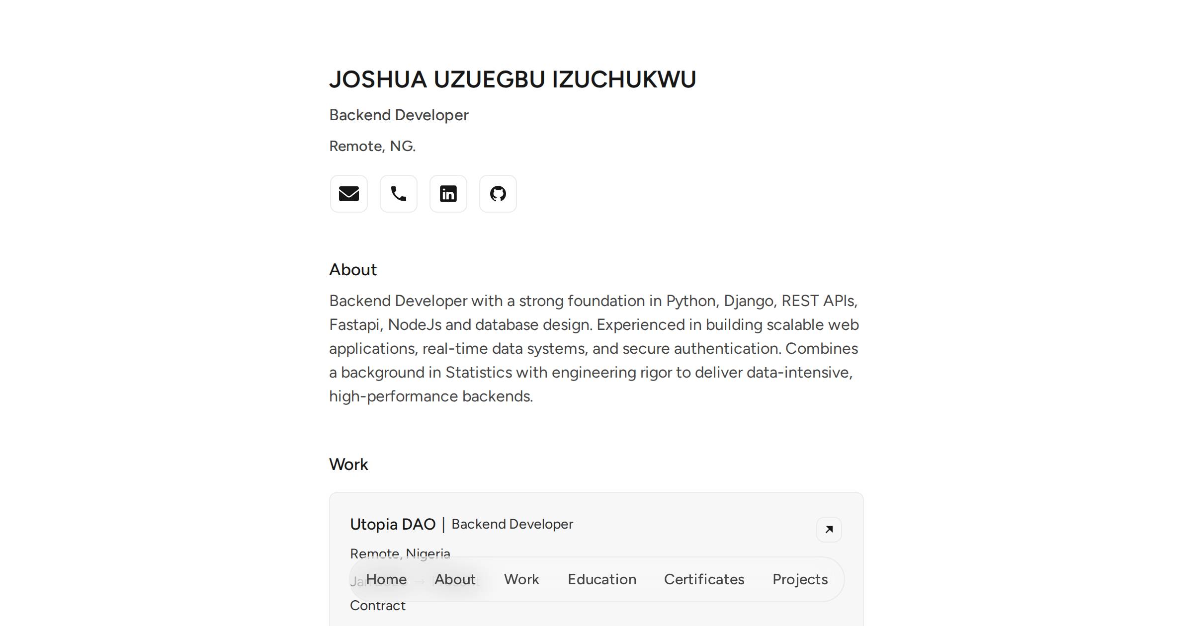 JOSHUA UZUEGBU IZUCHUKWU