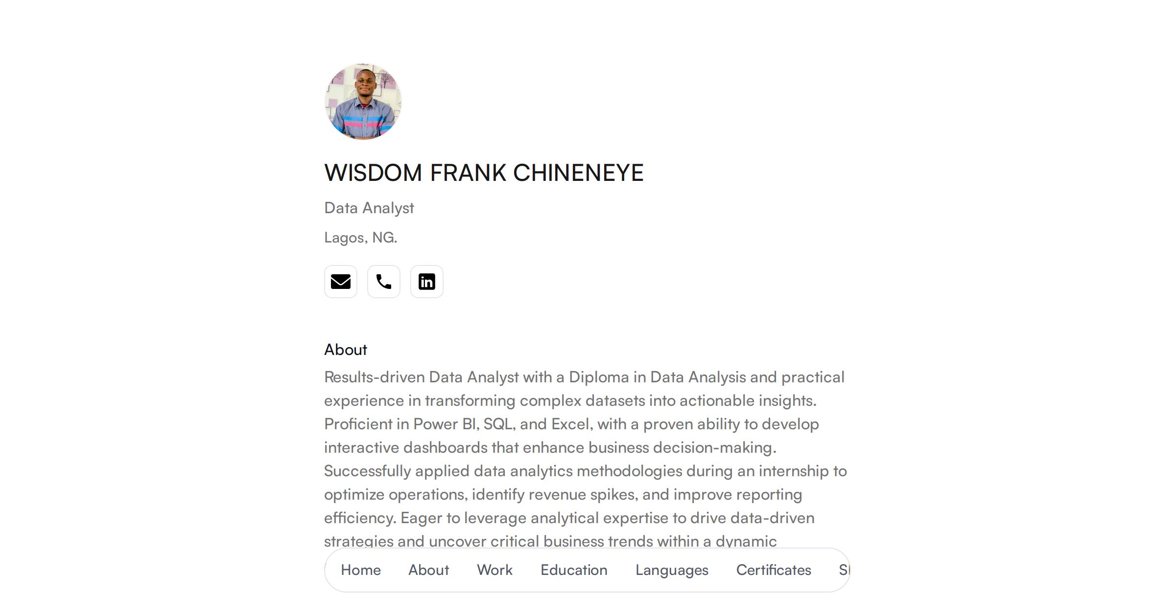 WISDOM FRANK CHINENEYE