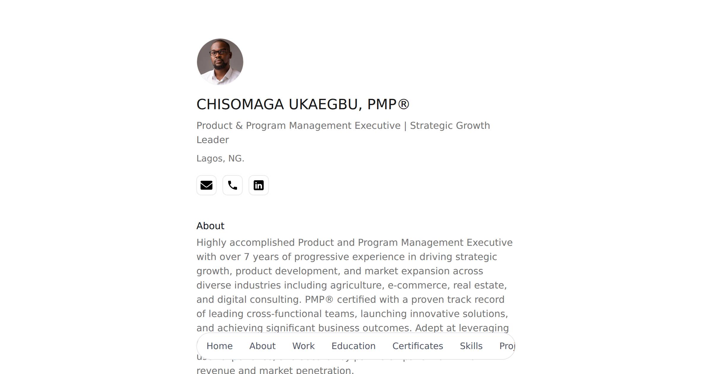 CHISOMAGA UKAEGBU, PMP®